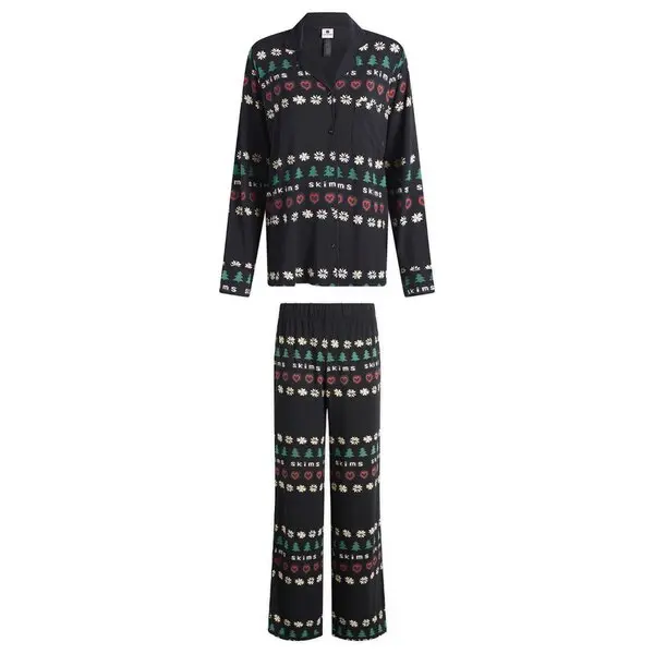 SKIMS X Cpfm Sleep Set - Onyx Pine Fairisle