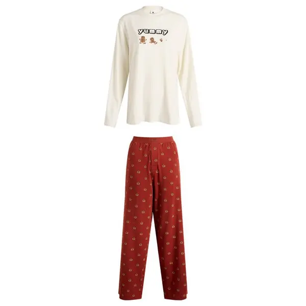 SKIMS X Cpfm Boyfriend Long Sleeve & Pant Set - Marble Yummy Print