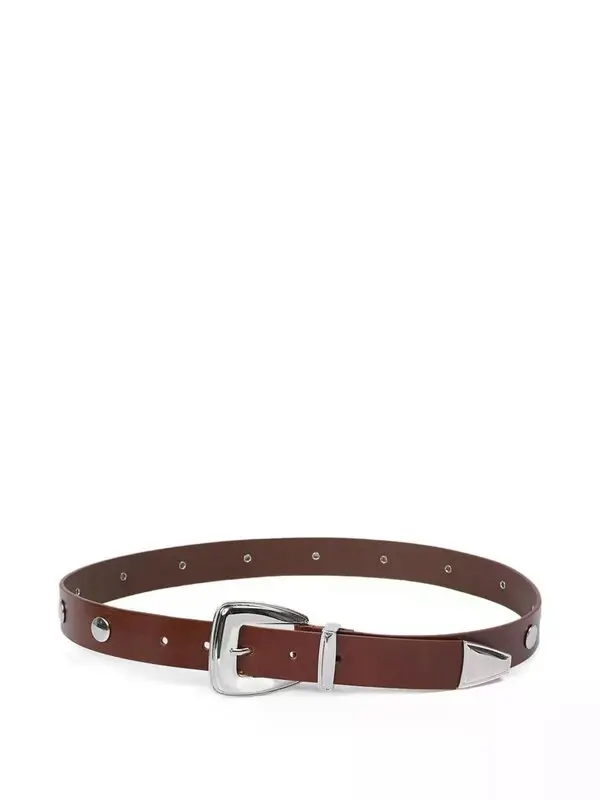 THE FRANKIE SHOP Perth Studded Leather Belt - Brown