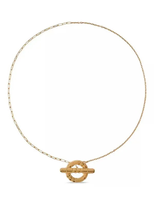 Burberry Check Granulation Necklace - Gold
