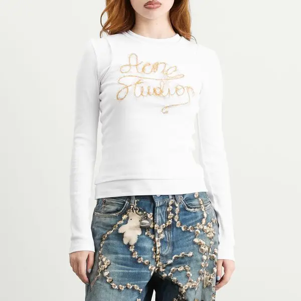Acne Studios Elga Tinsel Long Sleeve Top