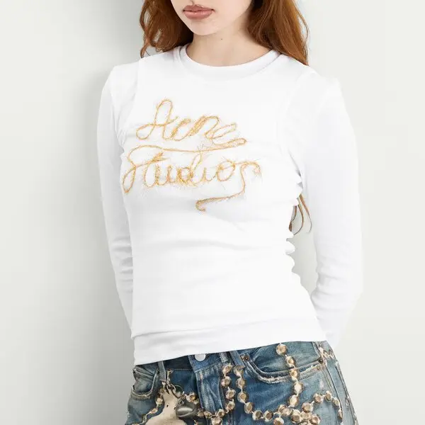 Acne Studios Elga Tinsel Long Sleeve Top