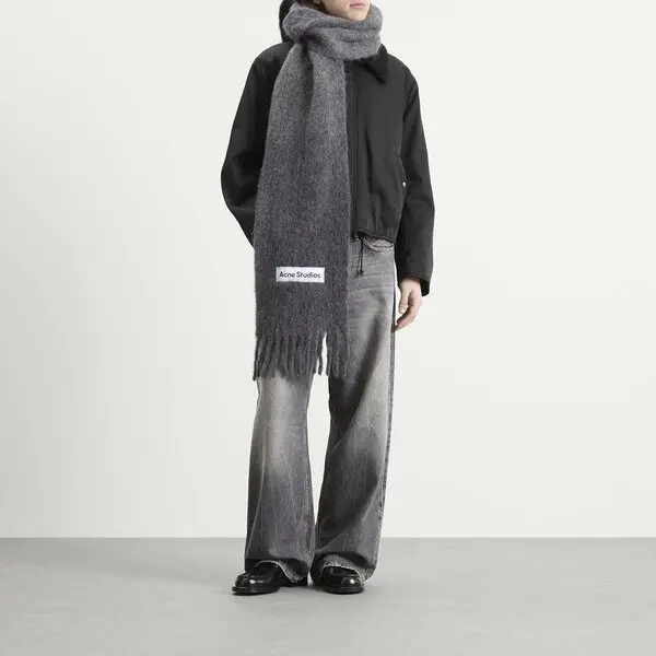 Acne Studios Vally Dip Dye Scarf - Dark Grey