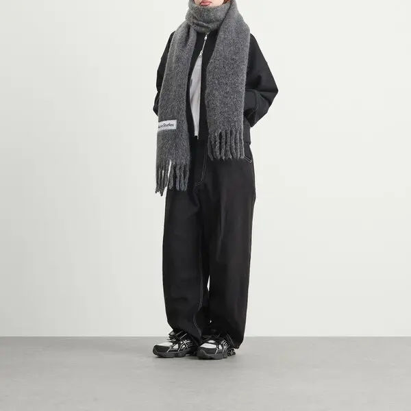Acne Studios Vally Dip Dye Scarf - Dark Grey