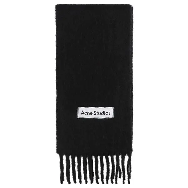 Acne Studios Vally Embroidered Scarf - Black