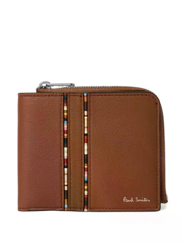 Paul Smith Zip-around Multi-stripe Wallet - Brown