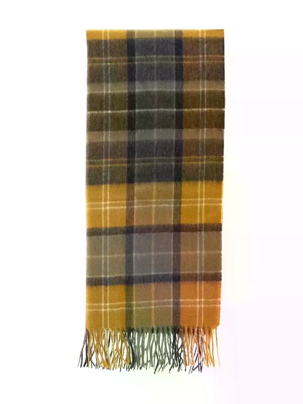 Barbour Brack Patchwork Tartan Scarf - Yellow