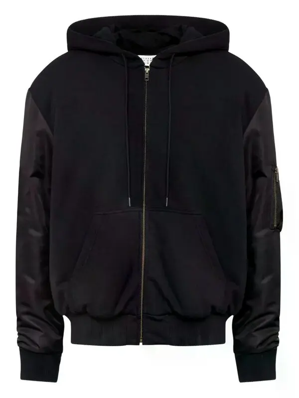 MAISON MARGIELA Gathered-sleeve Hoodie - Black