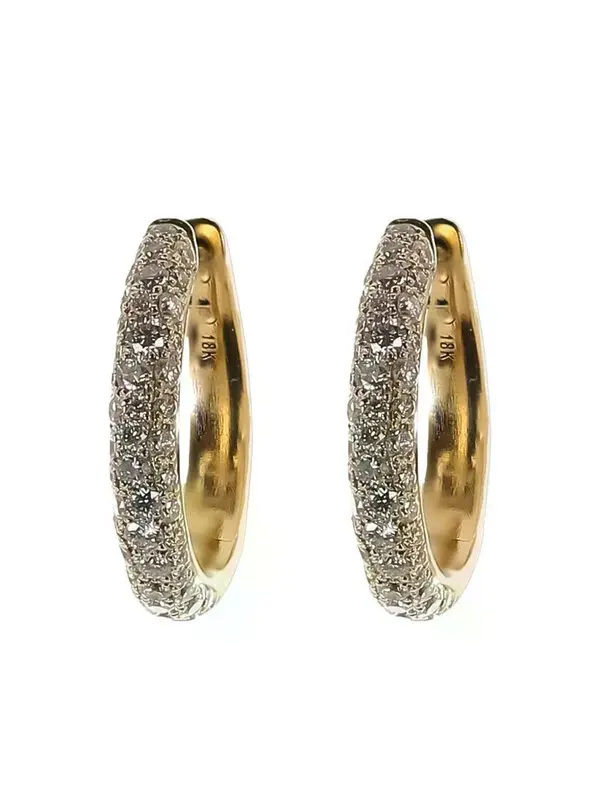 OCTAVIA ELIZABETH 18k Yellow Diamond Hoop Earrings - Gold