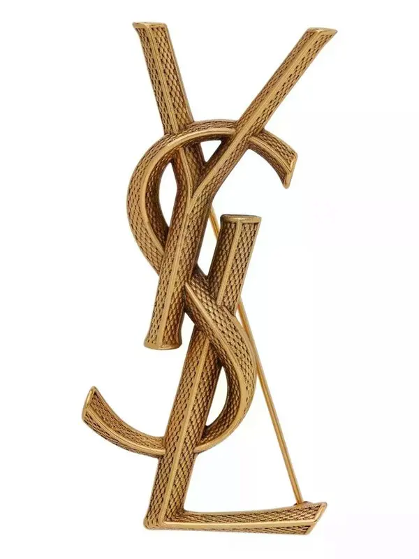 Saint Laurent Snake-effect Brooch - Gold