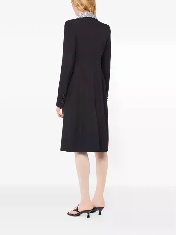 Rabanne Sequin-collar Wool Coat
