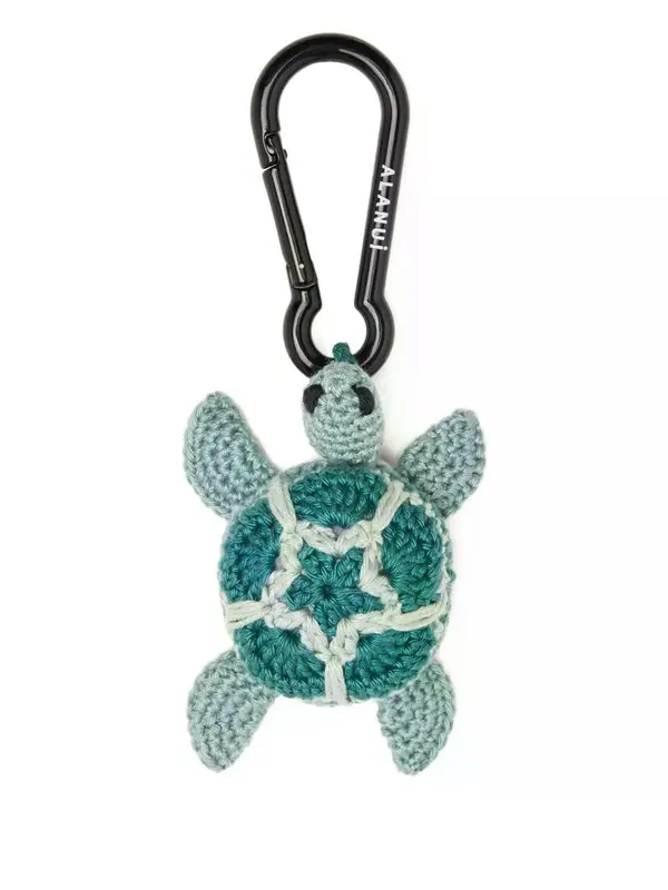 Alanui Turtle Crochet Keyring - Green