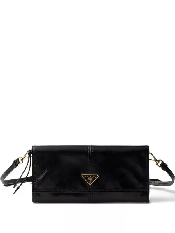Prada Triangle-logo Leather Wallet - Black