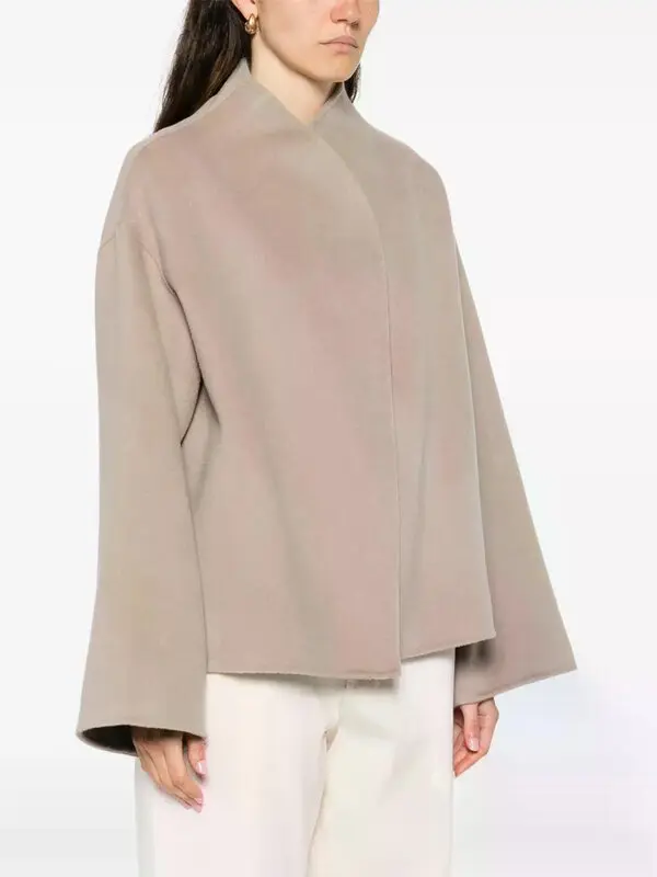 Soft Goat Open-front Oversized Coat - Neutrals