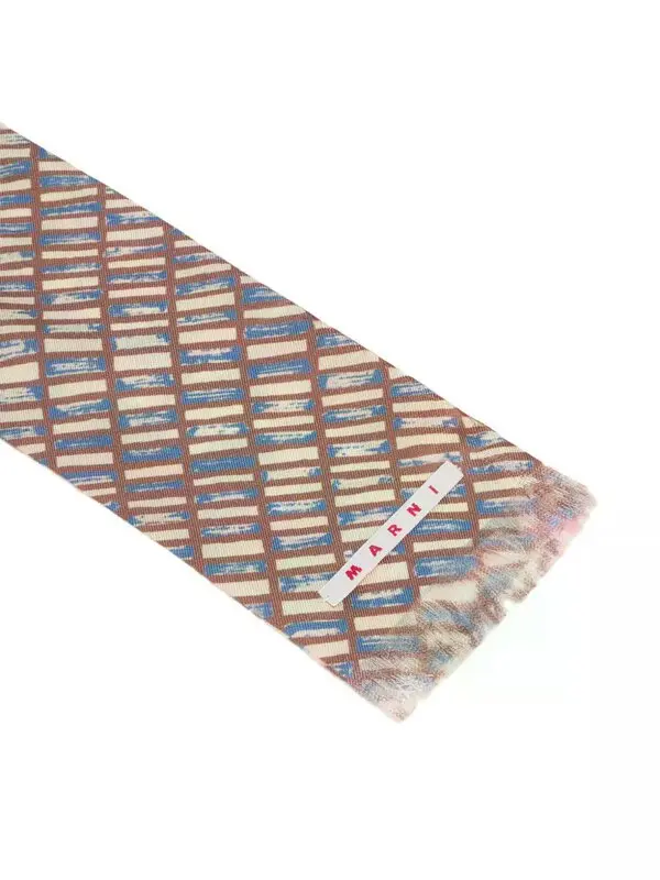 Marni Silk Scarf With Contrast Prints