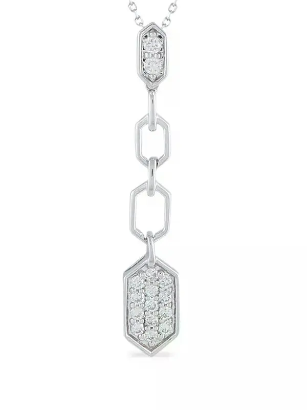 LB EXCLUSIVE 14k White Gold Diamond Pendant Necklace