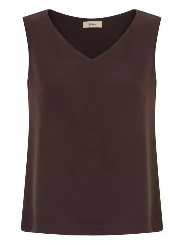 Herno Resort V-neck Top - Brown