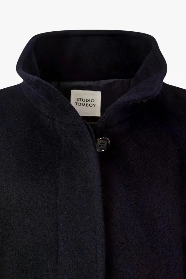 STUDIO TOMBOY Belted Wool-blend Coat - Blue