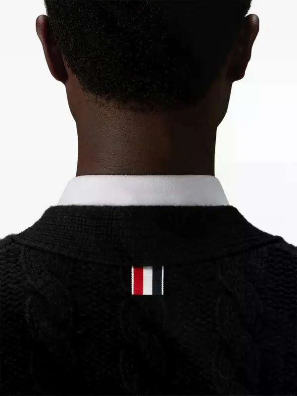 Thom Browne V-neck Stripe-hem Cardigan