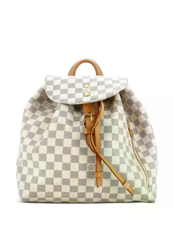 LOUIS VUITTON Damier Azur Sperone Backpack - White