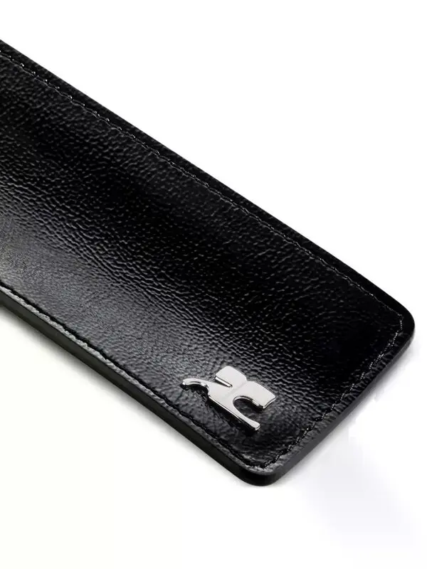 COURREGES Logo-plaque Slap Bracelet - Black