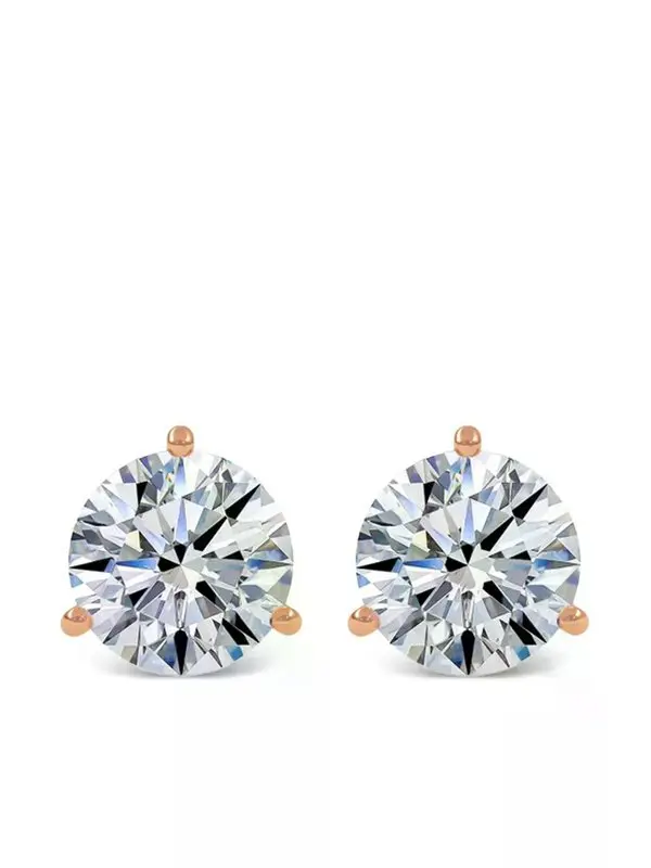 TILLA 14k Rose Gold Diamond Stud Earrings - Pink