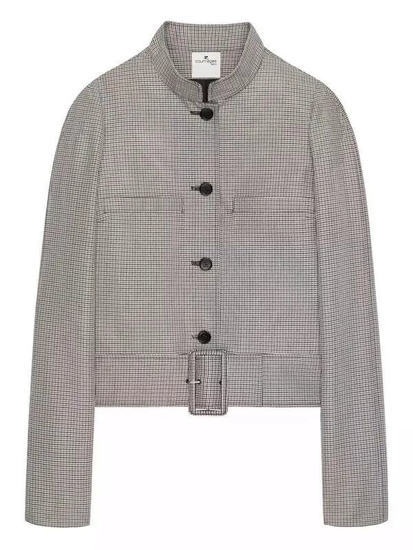 COURREGES Houndstooth Jacket With Buckle Detail
