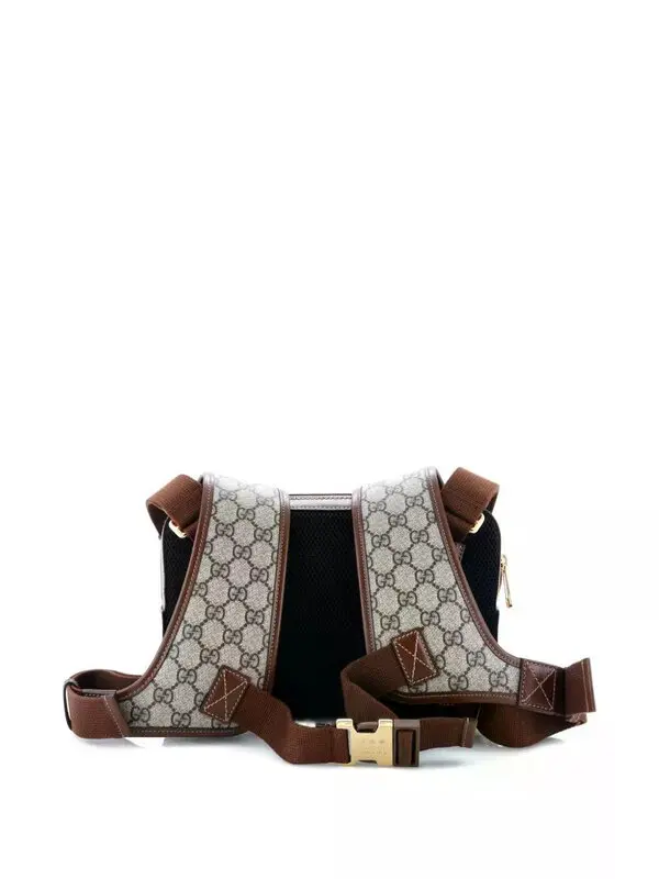 Gucci Interlocking G Patch Buckle Gg Coated Canvas Backpack