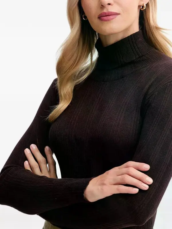 SESSUN Roll-neck Ribbed Knit Sweater