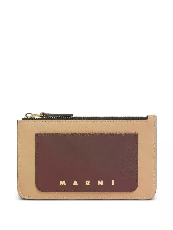 Marni Saffiano Zip Cardholder - Neutrals