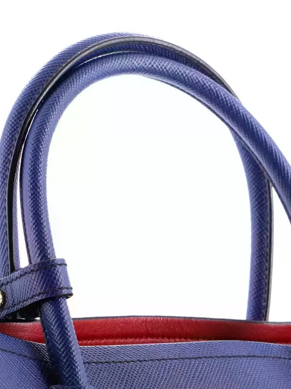 Prada Cuir Double Saffiano Leather Medium Tote Bag - Blue