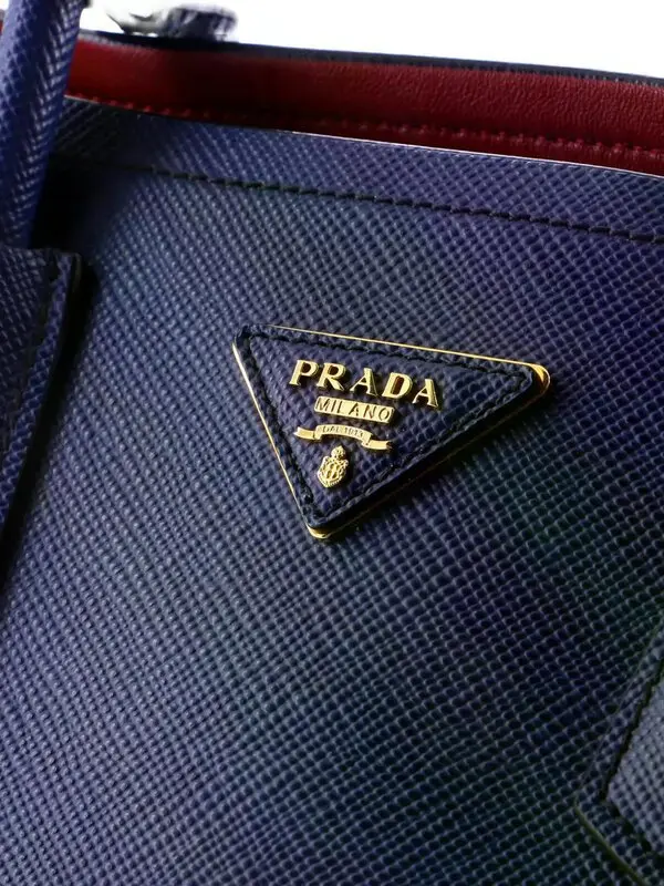 Prada Cuir Double Saffiano Leather Medium Tote Bag - Blue