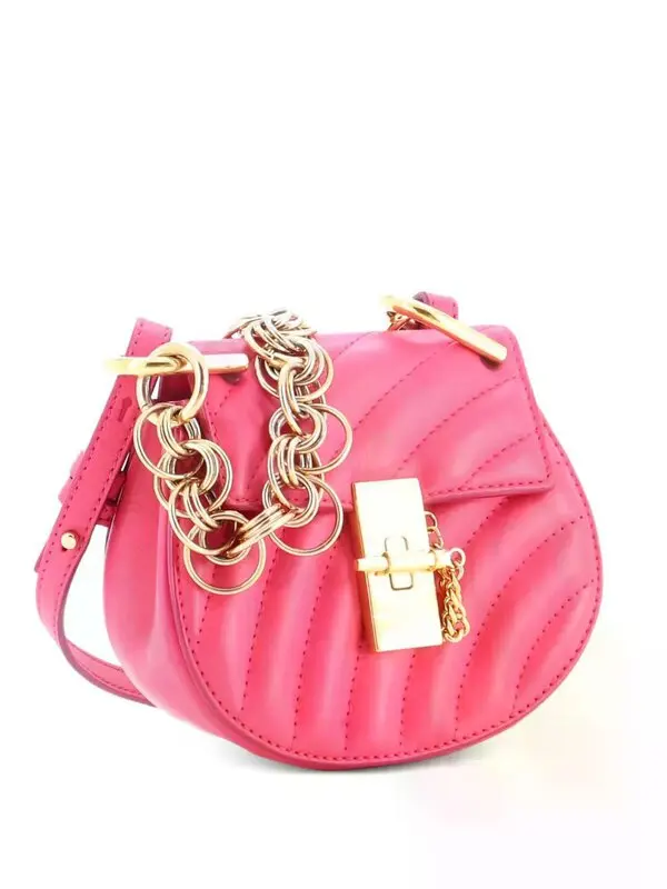 Chloé Drew Bijou Quilted Leather Nano Crossbody Bag - Pink