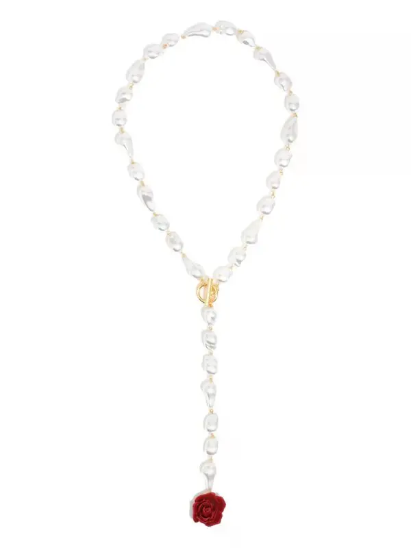 Bimba Y Lola Rose Glass Necklace - White
