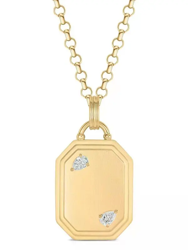 Phillips House 18k Yellow Diamond Dog Tag Necklace - Gold