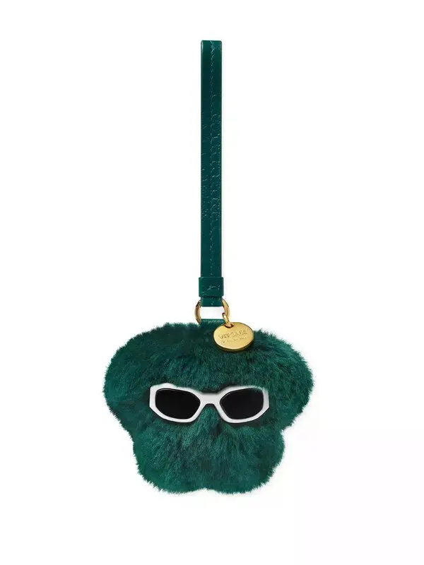 Versace Medusa Shearling Keyring - Green