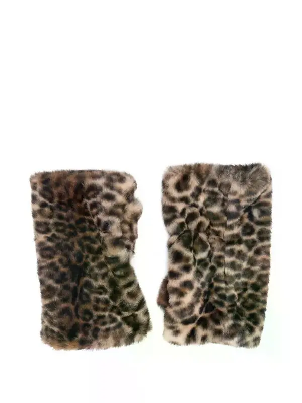ALPO Leopard Print Gloves - Brown