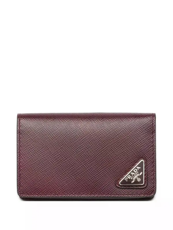 Prada Triangle-logo Leather Wallet - Red