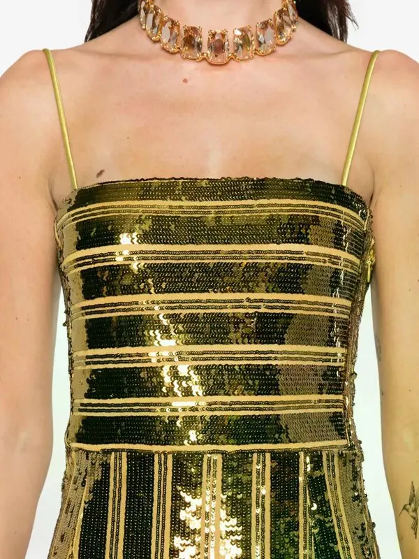 Galvan Sequin Bandeau Gown - Yellow | Editorialist