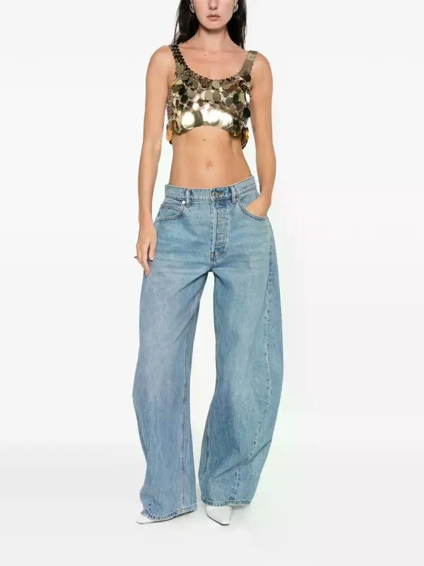 Rabanne Disc-embellished Cropped Top