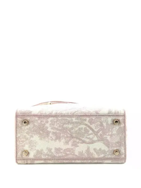 Dior Toile De Jouy Lady D-lite Embroidered Canvas Tote Bag - Pink