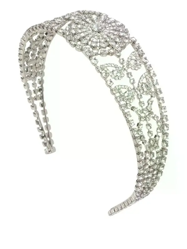 JENNIFER BEHR Clarabow Crystal Headband - Silver