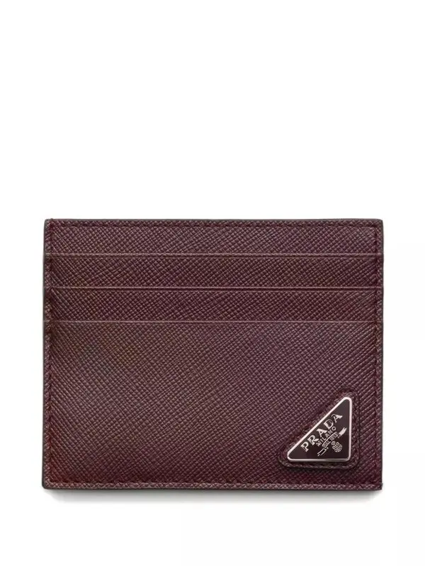 Prada Triangle-logo Card Holder - Red