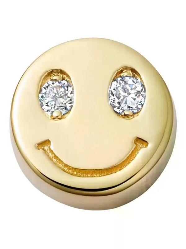 Loquet 18k Yellow Happy Face Diamond Charm