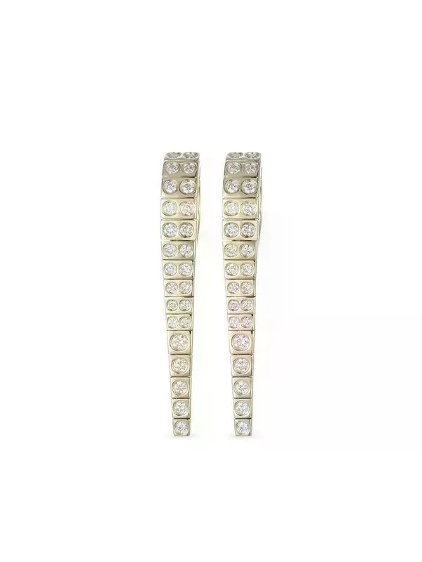 TYPE JEWELRY 14k Yellow Diamond Hoop Earrings - Gold