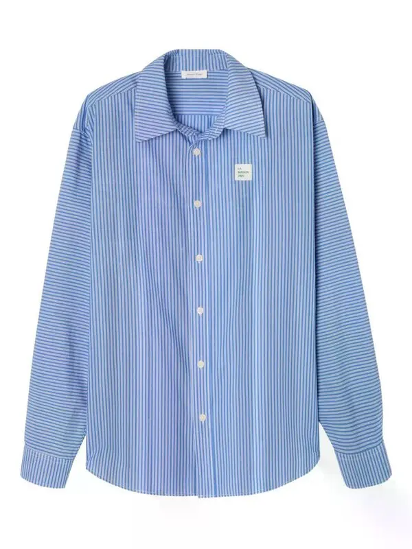 American Vintage Zatybay Striped Logo-patch Shirt