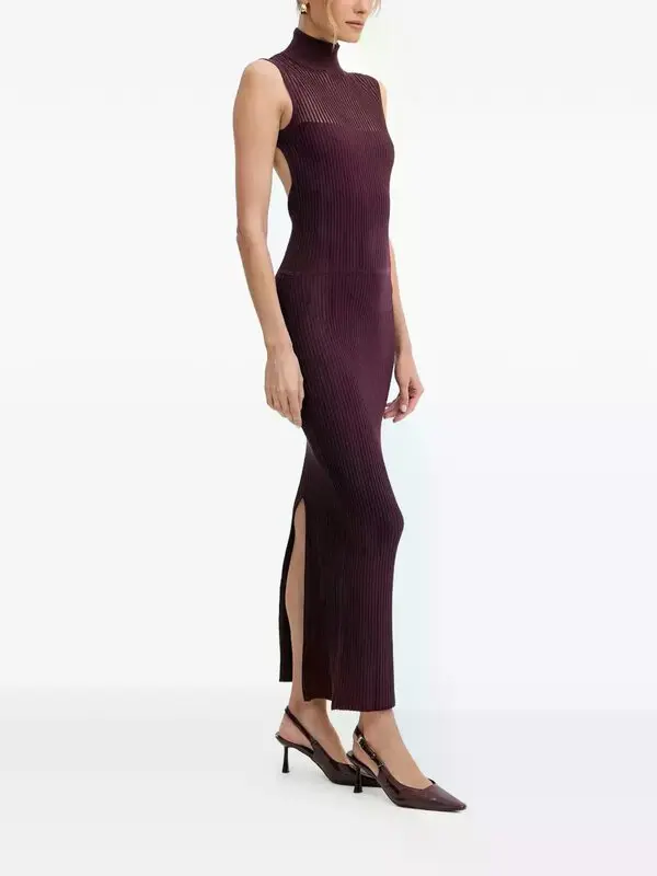 Patrizia Pepe Open-back Ribbed Midi Dress