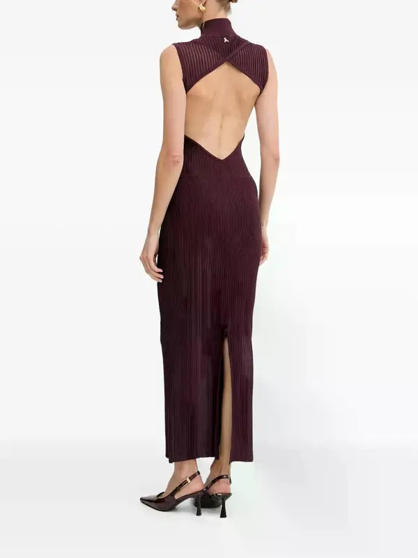 Patrizia Pepe Open-back Ribbed Midi Dress