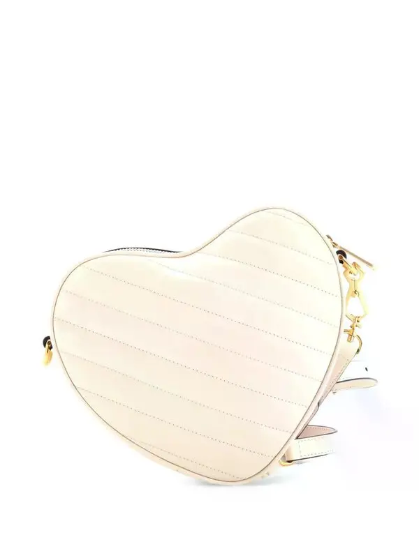 Gucci Interlocking G Heart Diagonal Quilted Leather Mini Shoulder Bag - Neutrals