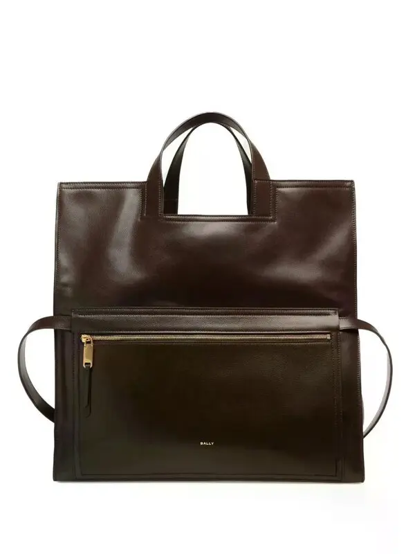 Bally Foldable-detail Leather Tote Bag